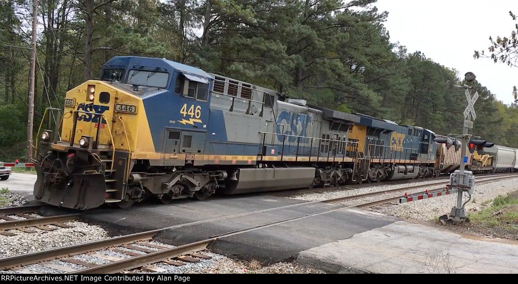 CSX 446 and 726 rush across Dodson Road